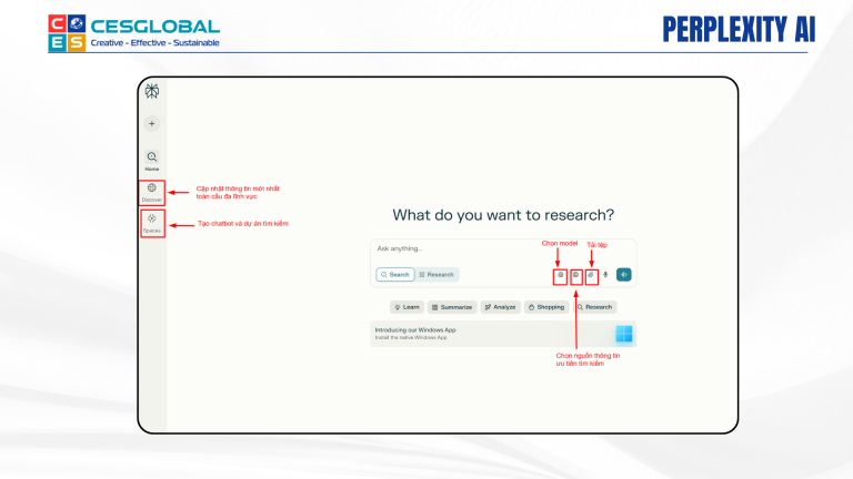 Perplexity - công cụ tìm kiếm AI thông minh và chính xác - CES GLOBAL
